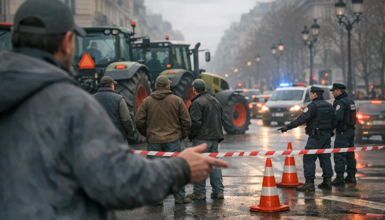 Farmers in Paris Stage Tractor Protest Against EU Trade Deal