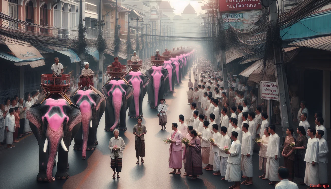 Pink Elephants Parade in Bangkok to Honour Thailand’s Late Queen Mother