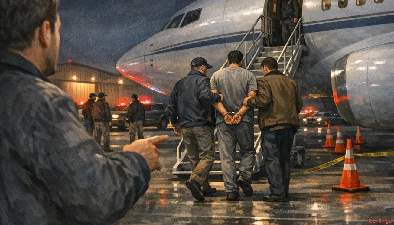 Maduro Escorted Off Aircraft Following Arrival in the United States
